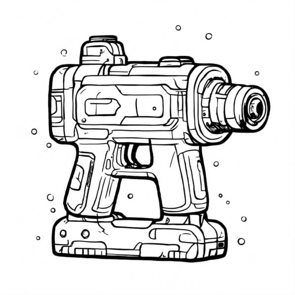 Download Futuristic Gun Illustration Coloring pages Online - Creative ...