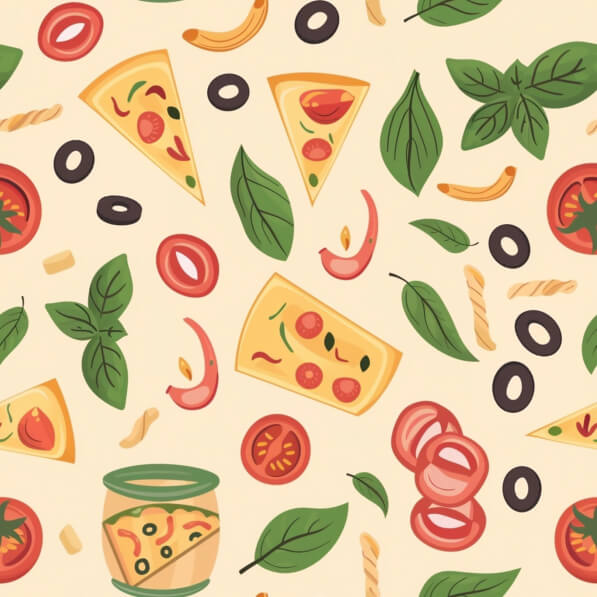 Download Colorful Pattern of Italian Food Items Patterns Online ...
