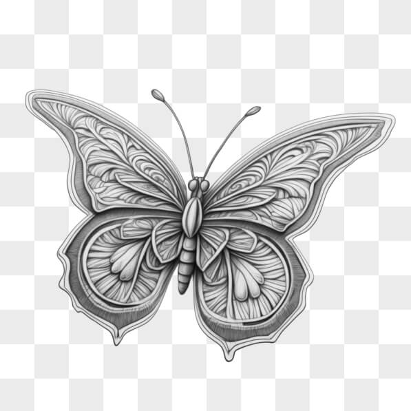 Download Intricate Butterfly Design Sketches Online - Creative Fabrica