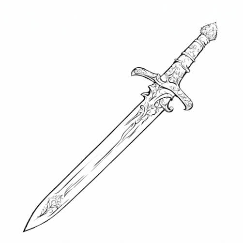 Download Intricate Sword Design Coloring pages Online - Creative Fabrica