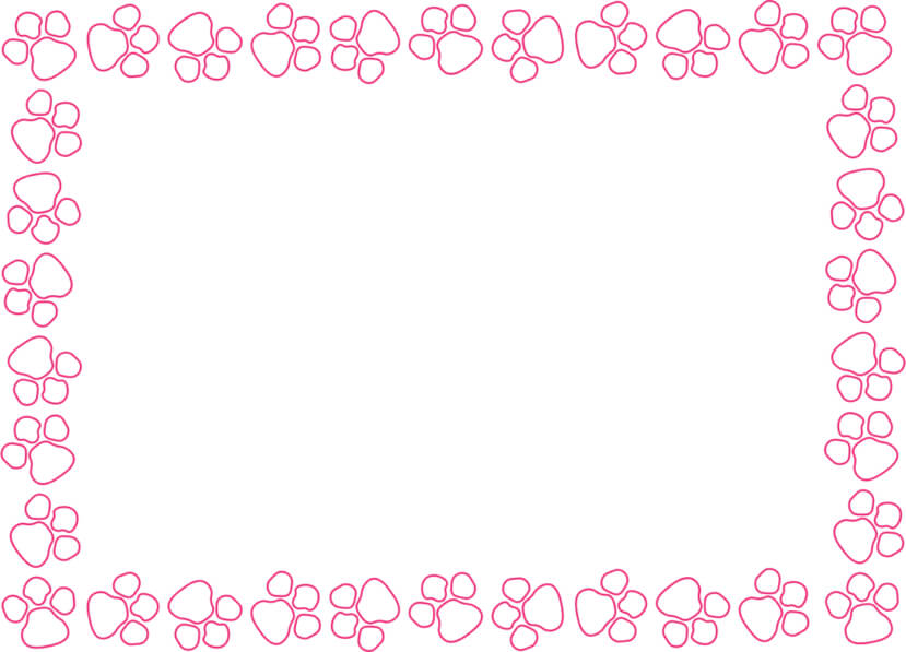Download Cute Pink Paw Print Border Design Frames Online - Creative Fabrica
