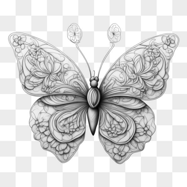 Download Intricate Butterfly Illustration Sketches Online - Creative ...
