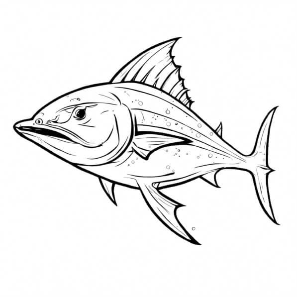 Download Detailed Line Drawing of a Fish Coloring pages Online ...
