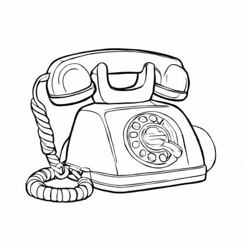 Download Classic Landline Telephone Drawing Coloring pages Online ...