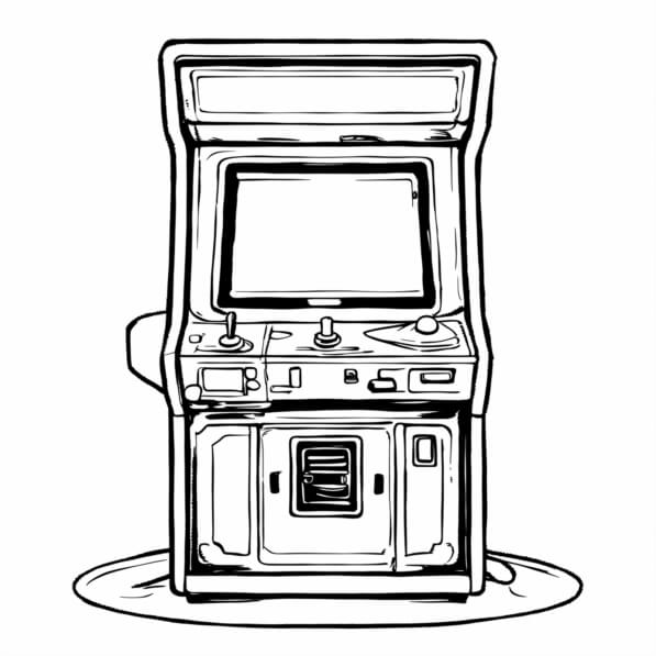 Download Classic Arcade Game Machine Illustration Coloring pages Online ...