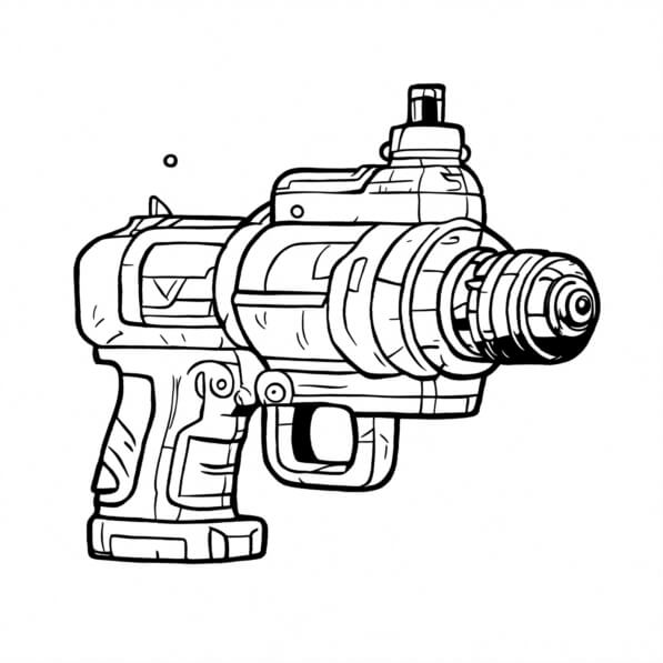 Download Futuristic Sci-Fi Gun Design Coloring pages Online - Creative ...