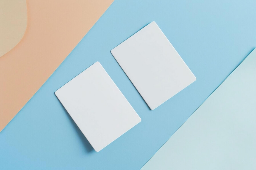 Download Blank Cards on Pastel Background Mockups Online - Creative Fabrica