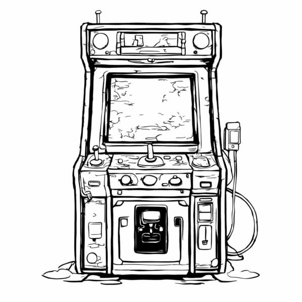 Download Vintage Arcade Game Cabinet Coloring pages Online - Creative ...