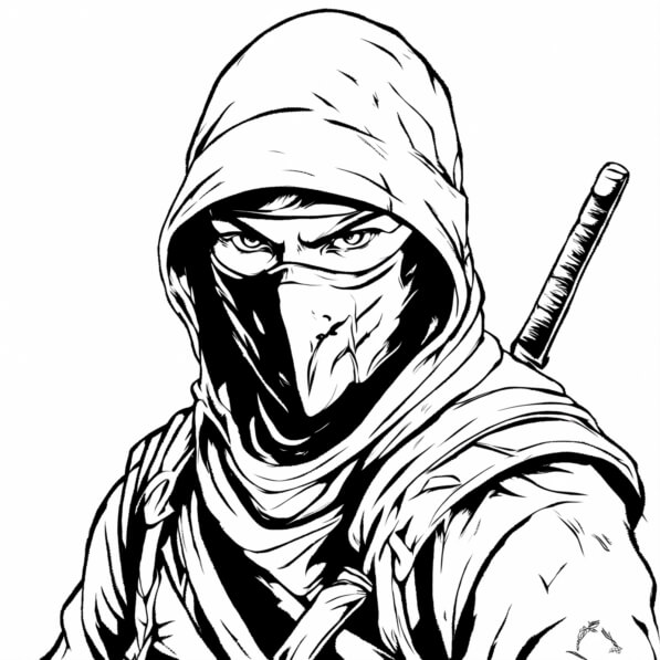 Download Gestileerde Ninja-personage Illustratie Kleurplaten online op ...