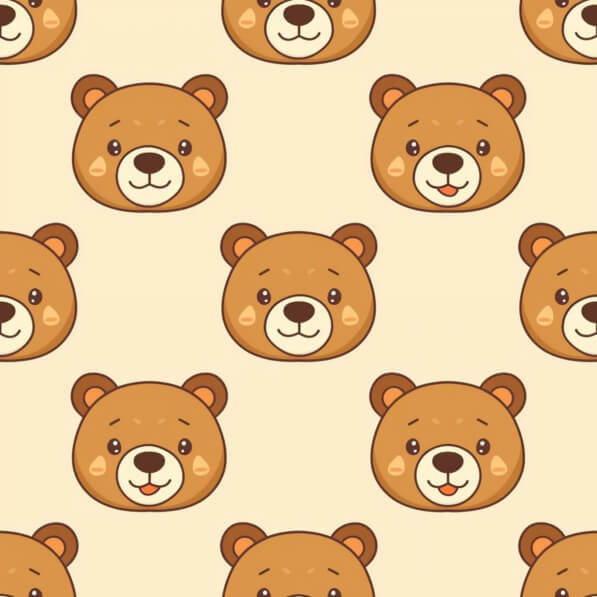 Download Repeating Pattern of Cartoon Bear Faces Patterns Online ...