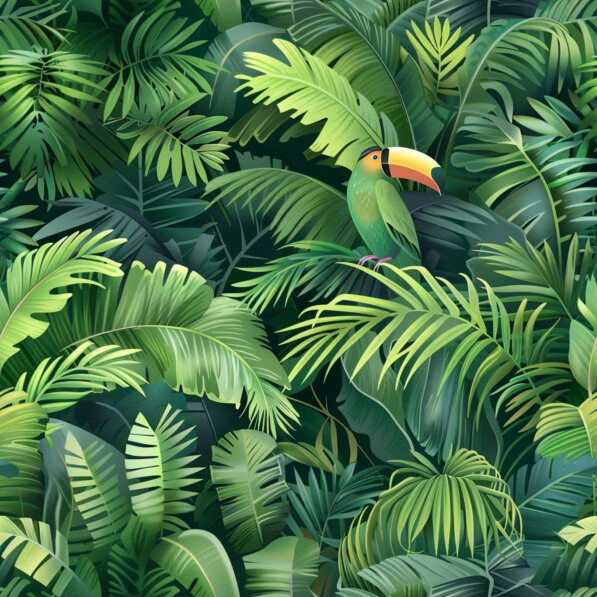 Download Tropical Jungle Scene Featuring Toucan Patterns Online ...