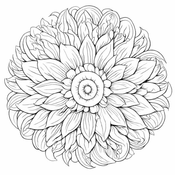 Pobierz narzędzie Skomplikowany rysunek linii kwiatu Kolorowanki Online – Creative Fabrica