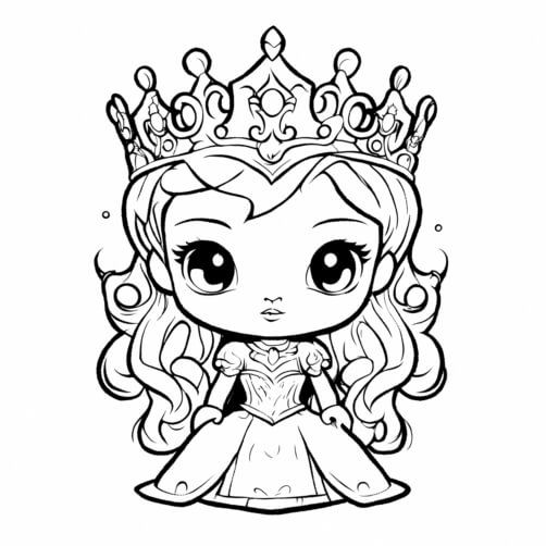 Download Cute Cartoon Princess Coloring Page Coloring pages Online ...