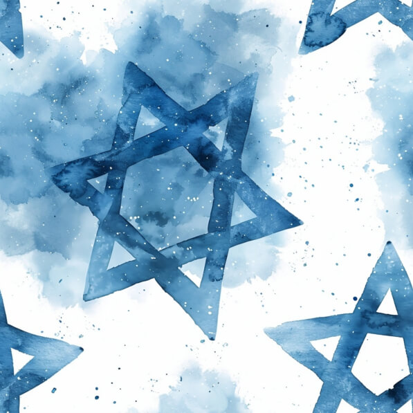 Descarga Patrón de acuarela de la Estrella de David azul Patrones En ...