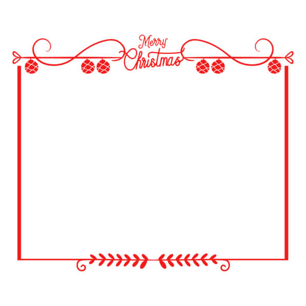 Download Decorative Christmas Frame in Red Frames Online - Creative Fabrica