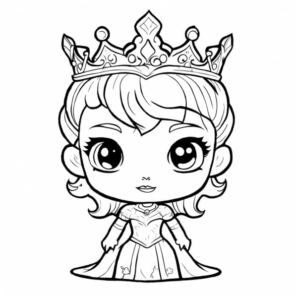 Download Cute Cartoon Princess Coloring Page Coloring pages Online ...