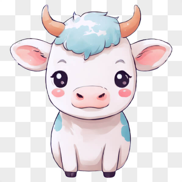 Descarga Personaje de Vaca Kawaii con Pelo Azul Kawaii En Línea ...