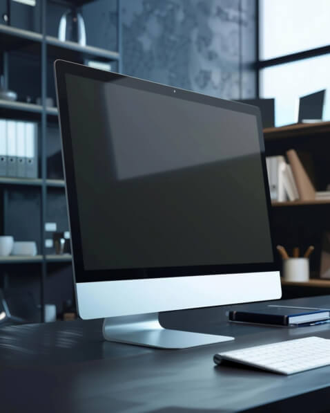 Download Modern Desktop Setup in an Office Environment Mockups Online ...