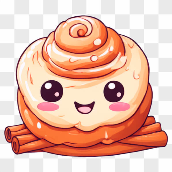 Download Kawaii Cinnamon Roll Character with Happy Face Kawaii Online ...