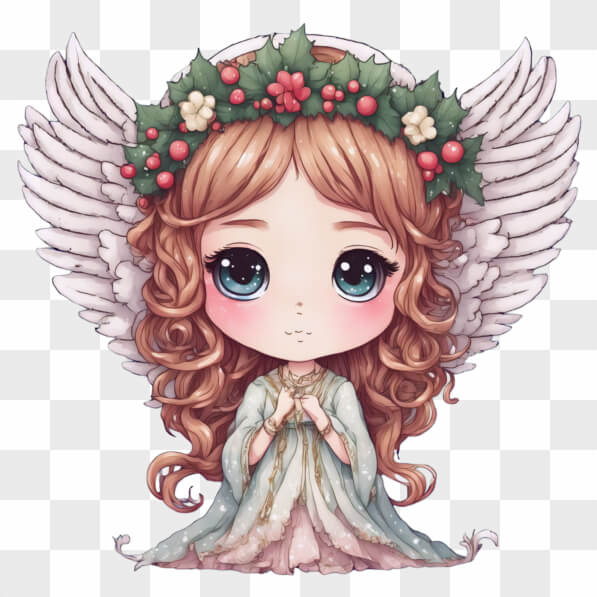 Download Charmante Chibi Engel met Hulst Kroon Cartoons online op ...