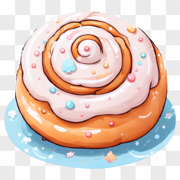 Download Kawaii Cinnamon Roll with Icing and Sprinkles Kawaii Online ...