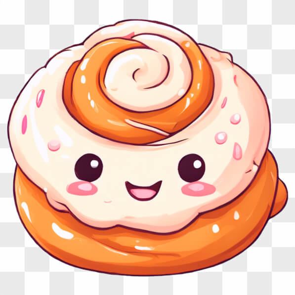 Download Kawaii Cinnamon Roll with Happy Face Kawaii Online - Creative ...