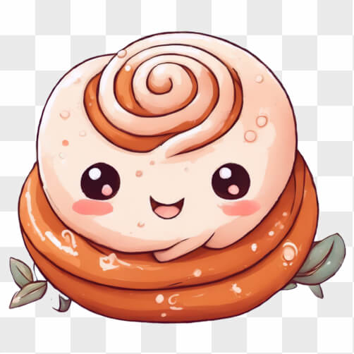 Download Kawaii Cinnamon Roll Character with Happy Face Kawaii Online ...