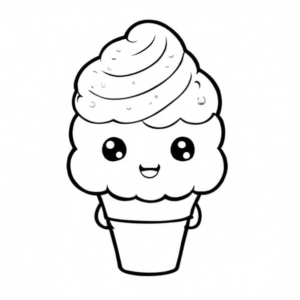 Descarga Adorable Personaje De Helado En Caricatura Páginas Para