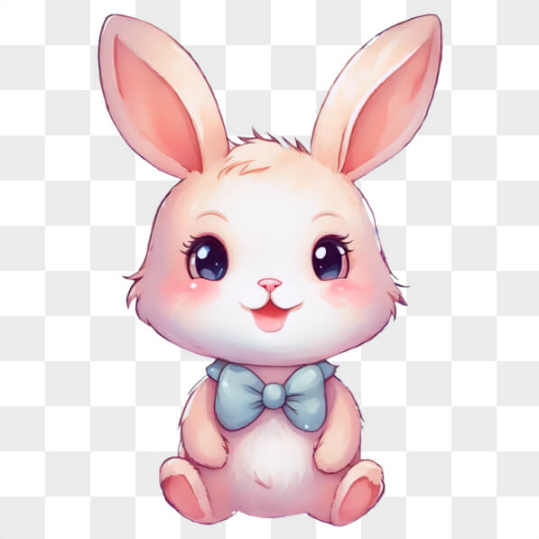 Download Kawaii Rabbit Character: Cute Bunny with Bow Tie Kawaii Online ...
