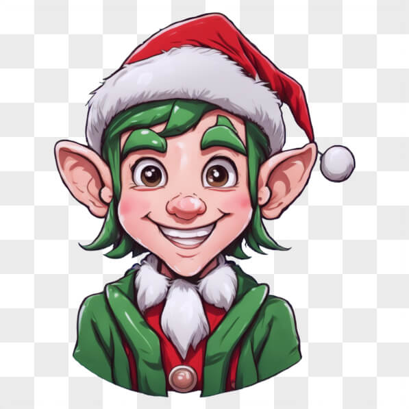 Download Cheerful Cartoon Elf with Santa Hat Cartoons Online - Creative ...