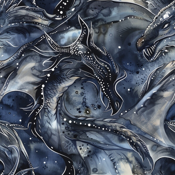Download Intricate Dragon Designs in Dark Blue Background Patterns ...