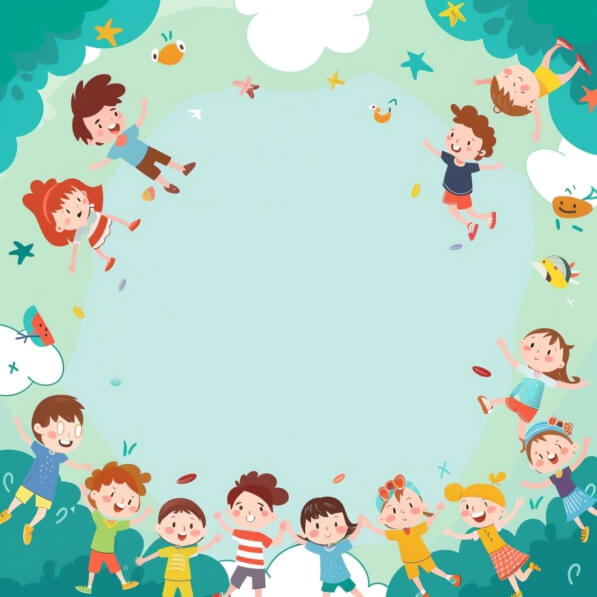 Download Colorful Illustration of Children Playing Outdoors Backgrounds ...
