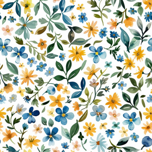 Download Floral Pattern in Navy Blue with Yellow, Pink, and White Daisy ...