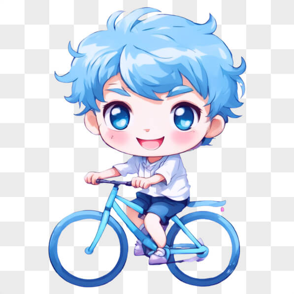 Download Kawaii Boy Riding a Bicycle Kawaii Online - Creative Fabrica