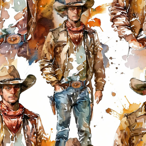 Download Watercolor Cowboy Illustrations Patterns Online - Creative Fabrica