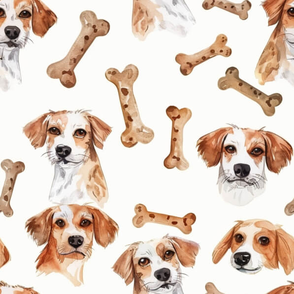 Download Playful Watercolor Dogs and Bones Pattern Patterns Online ...