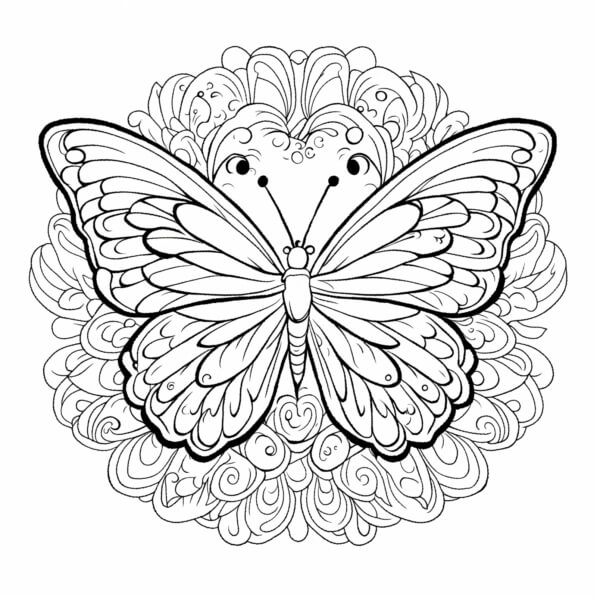 Download Intricate Line Art Butterfly Illustration Coloring pages ...