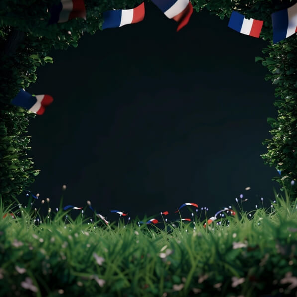 Download Lush Green Landscape with French Flags Backgrounds Online ...