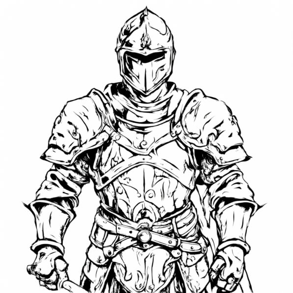 Download Ridder in Harnas Kleurplaten online op Creative Fabrica