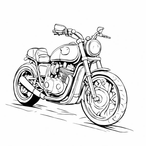 Download Line Drawing of a Motorcycle Coloring pages Online - Creative ...