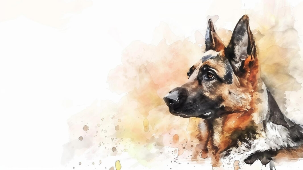 Download Artistic Watercolor Portrait of a German Shepherd Dog ...