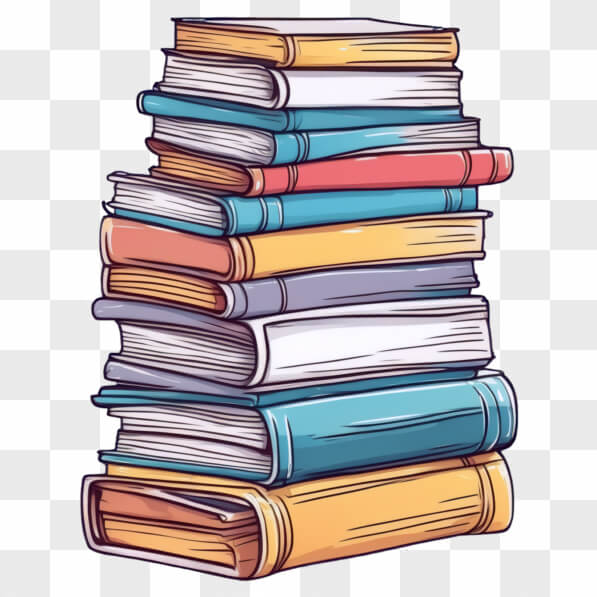 Download Colorful Stack of Books Cartoons Online - Creative Fabrica