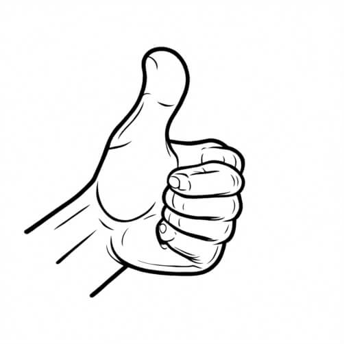 Download Illustration of a Hand Making a Thumbs Up Gesture Coloring ...