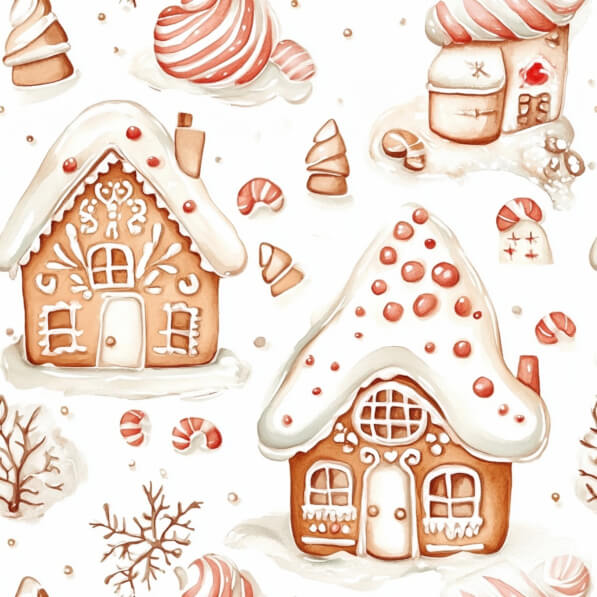 Descarga Encantadoras Casas de Jengibre en una Escena Invernal Festiva ...