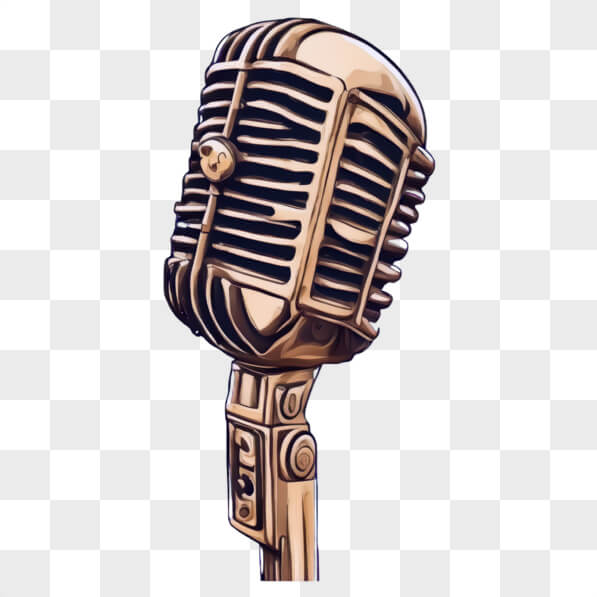 Download Vintage Microphone on Black Background Cartoons Online ...
