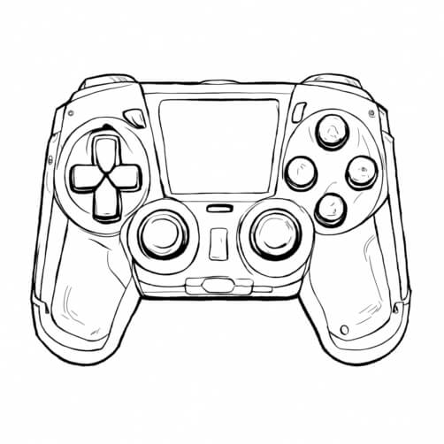 Download Cartoon Character Made from Gaming Controller Coloring pages ...
