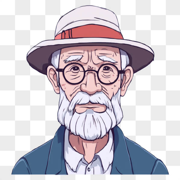 Download Elderly Man with White Beard and Glasses Cartoons Online ...