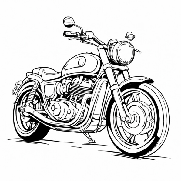 Download Classic Motorcycle Line Drawing Coloring pages Online ...