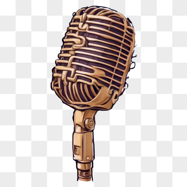 Download Vintage Microphone with Gold Finish Cartoons Online - Creative ...
