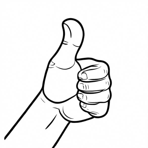 Download Illustration of a Hand Making a Thumbs Up Gesture Coloring ...